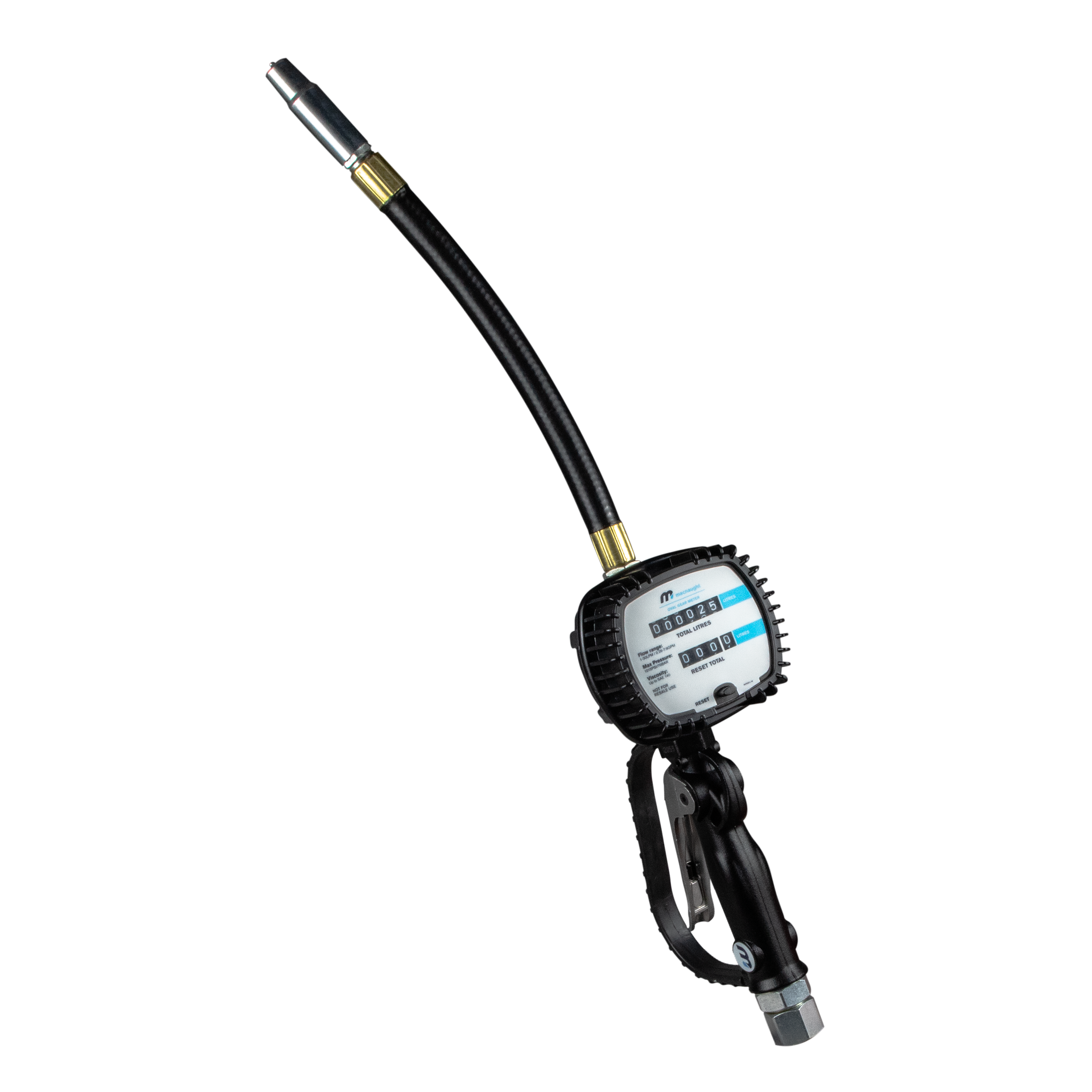 OIL CNTRL GUN WITH MECH METER FLEX EXT AND AUTO NON-DRIP NZL 1/2" BSPT ...